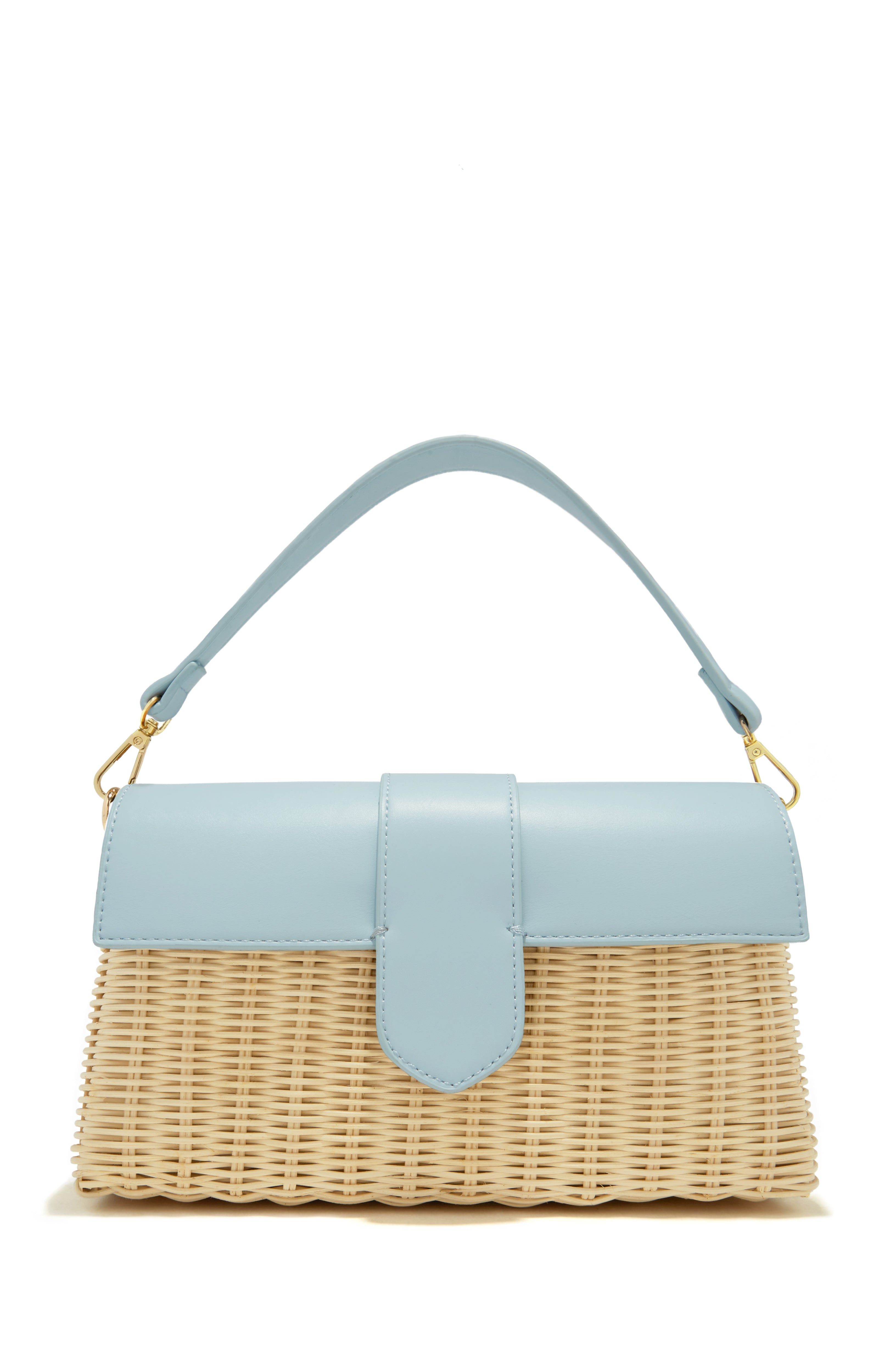 Miss Lola | Ysabel Blue Woven Straw Crossbody Bag – MISS LOLA