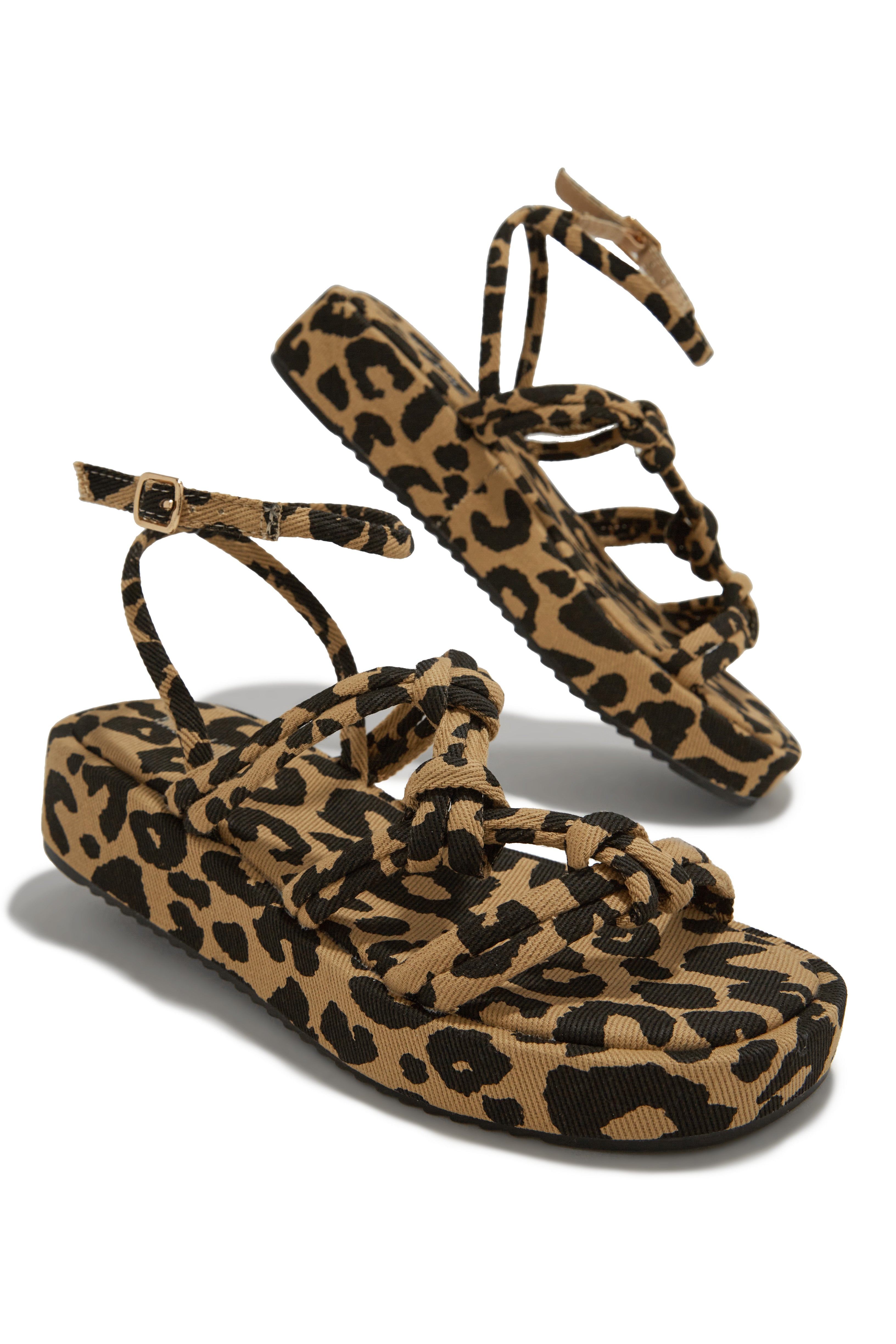 Miss Lola | Sun Soaked Leopard Platform Sandals – MISS LOLA