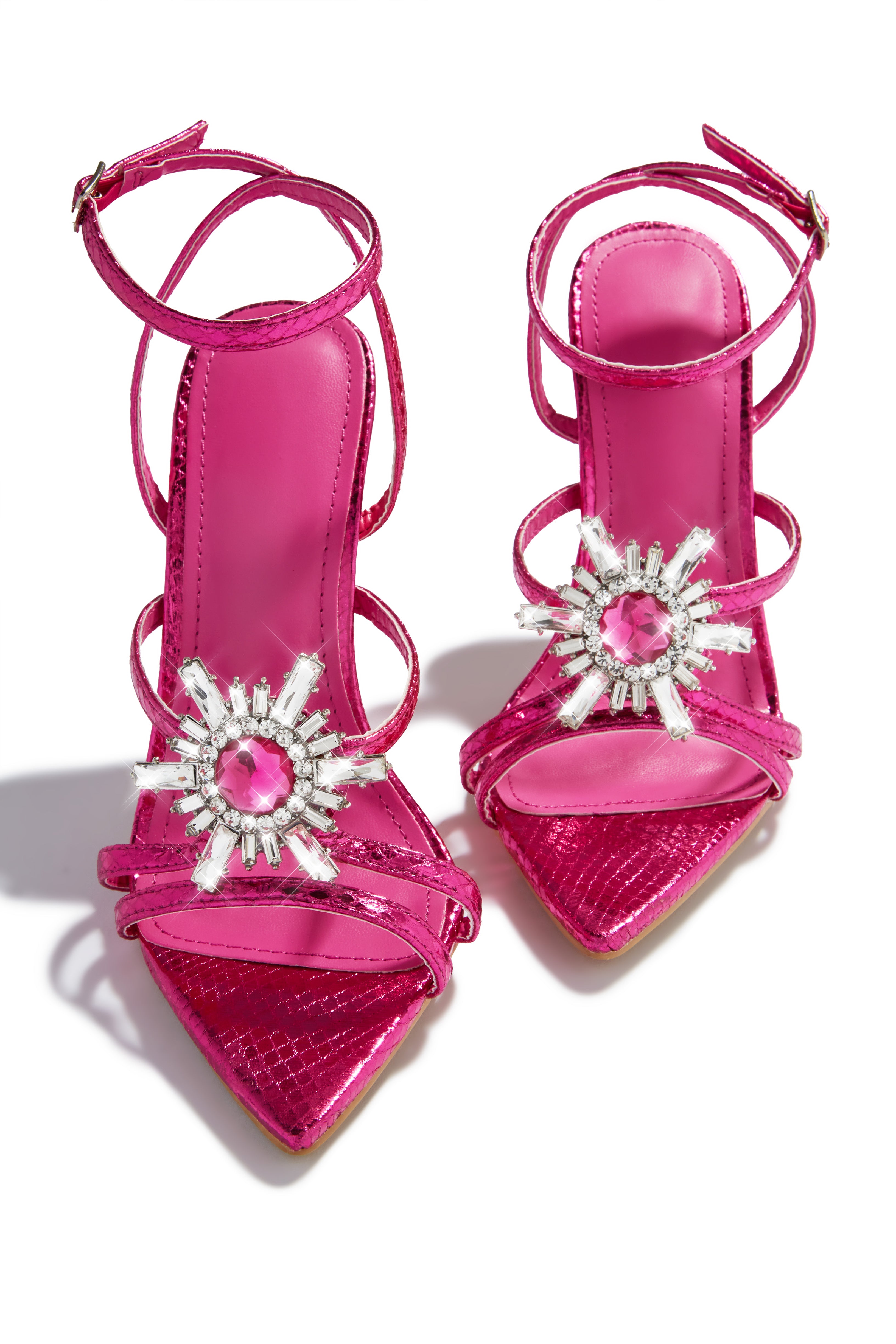 Miss Lola | Ameira Pink Embellished High Heels – MISS LOLA