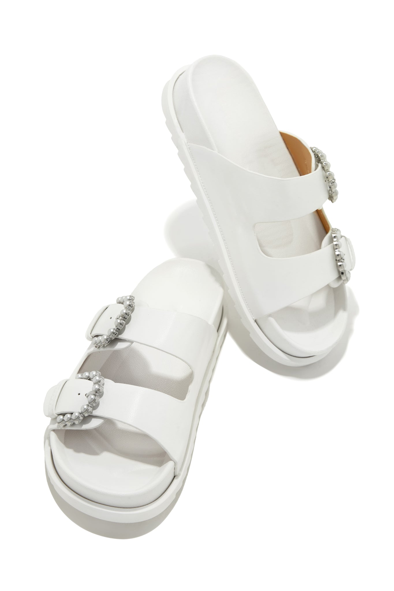 Miss Lola | Golden Beaches Pink Embellished Slip On Sandals – MISS LOLA