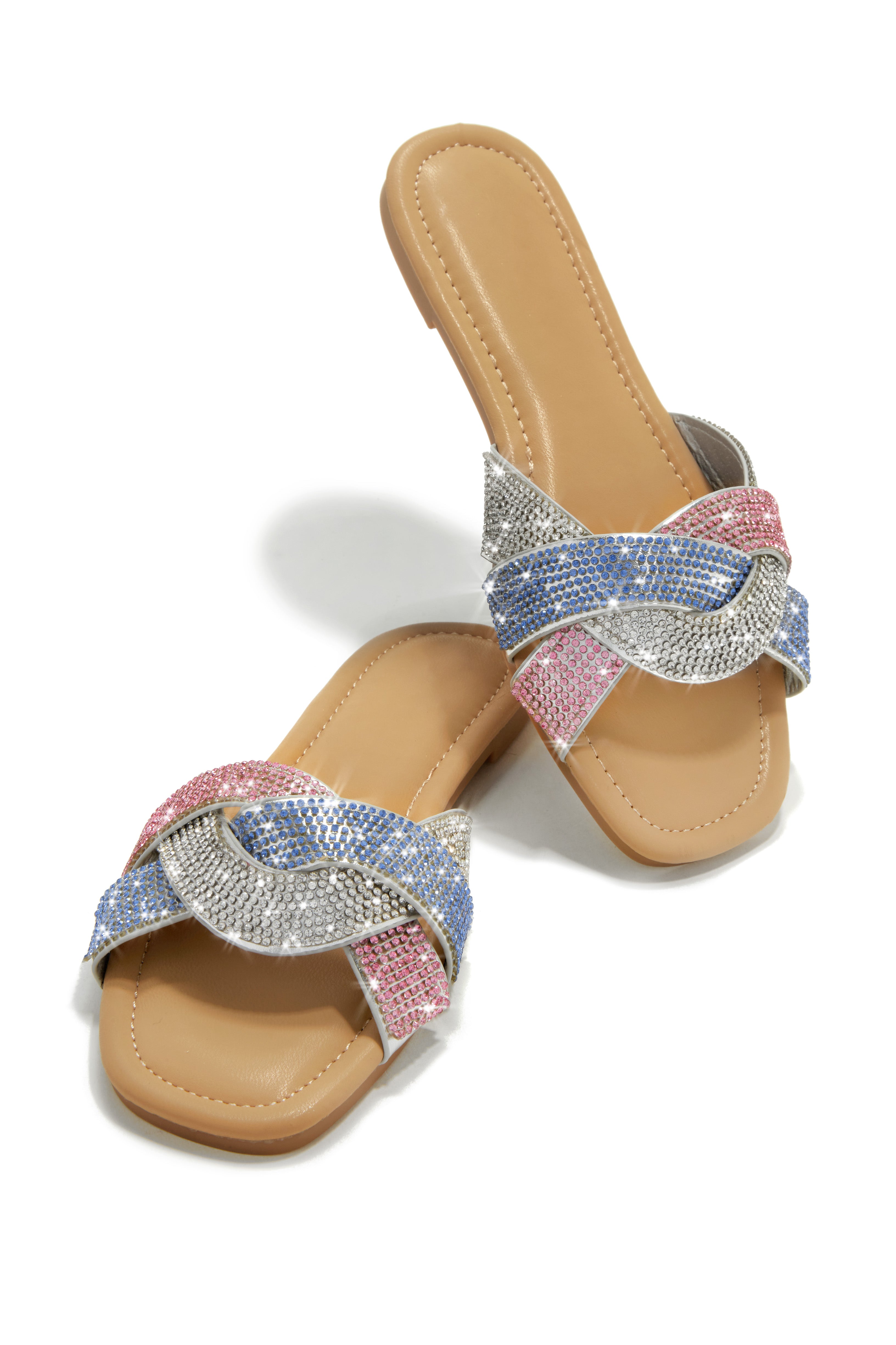 Buy Pink Multi | Paradise Embellished - Sandals at – MISS LOLA